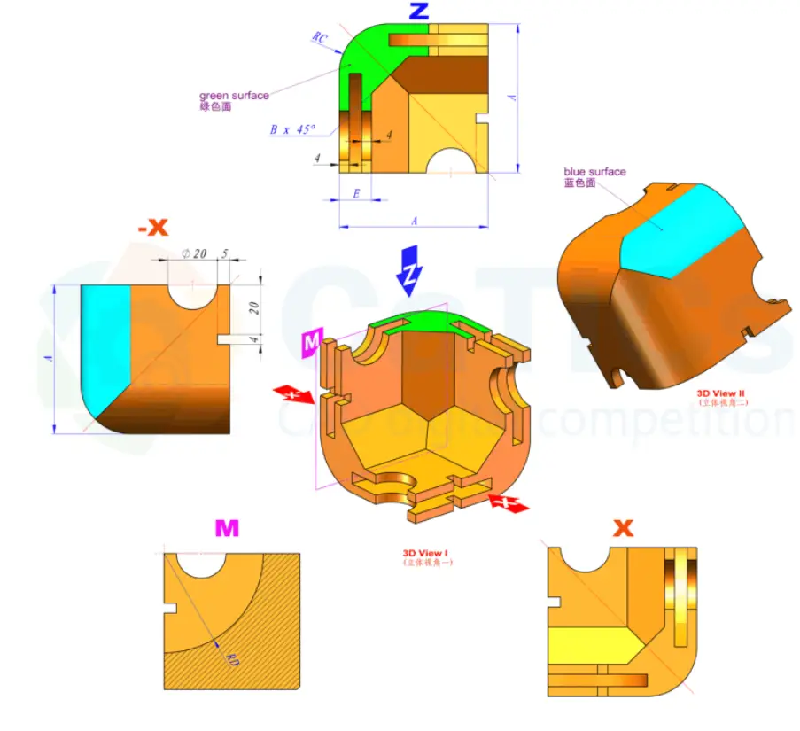 catics 3d赛题第13届第1题solidworks讲解 - 周站长solidworks